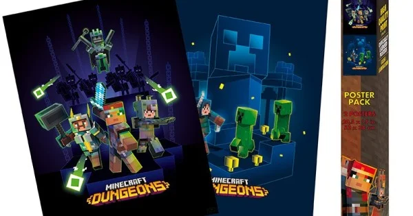 ABYstyle Minecraft Poster Chibi Set (2 pcs.) 52 x 38 cm - Dungeons ...